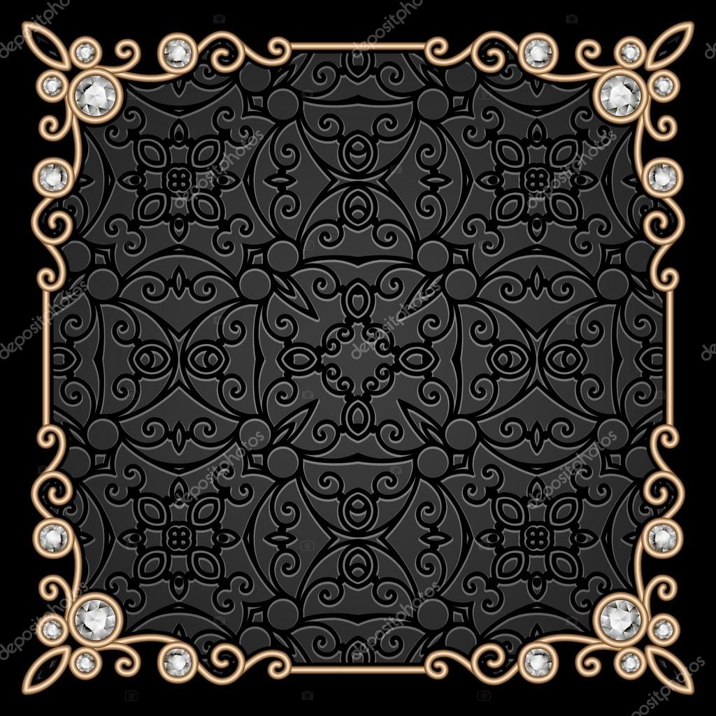 Square gold jewelry frame Stock Vector Image by ©magenta10 #74046607
