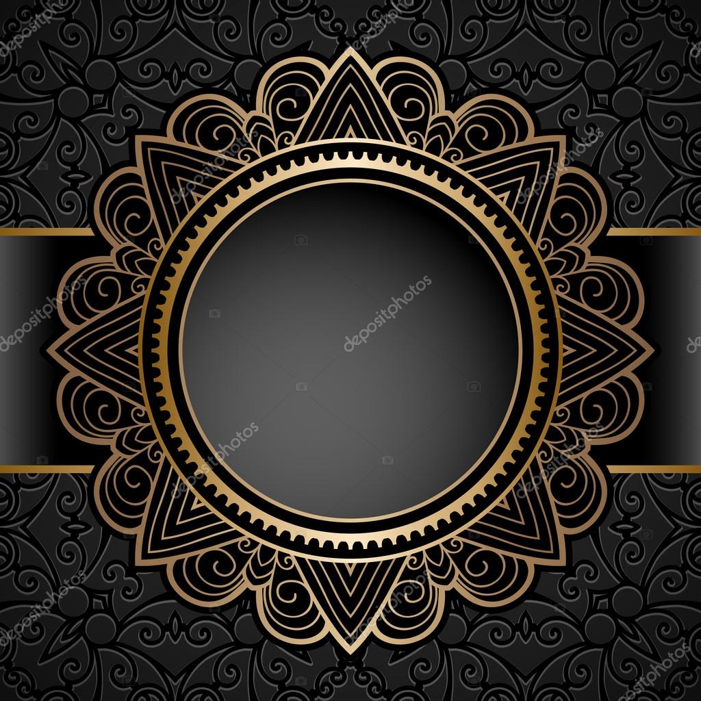 Vintage gold circle frame over pattern Stock Vector Image by ©magenta10 ...