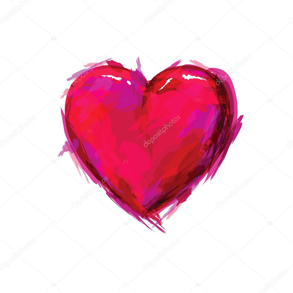 Red painted heart Stock Vector Image by ©deedl #62889387