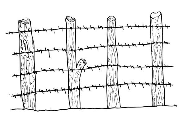 Cartoon Wire Fence Barbed Wire Fence Vector Images | Depositphotos