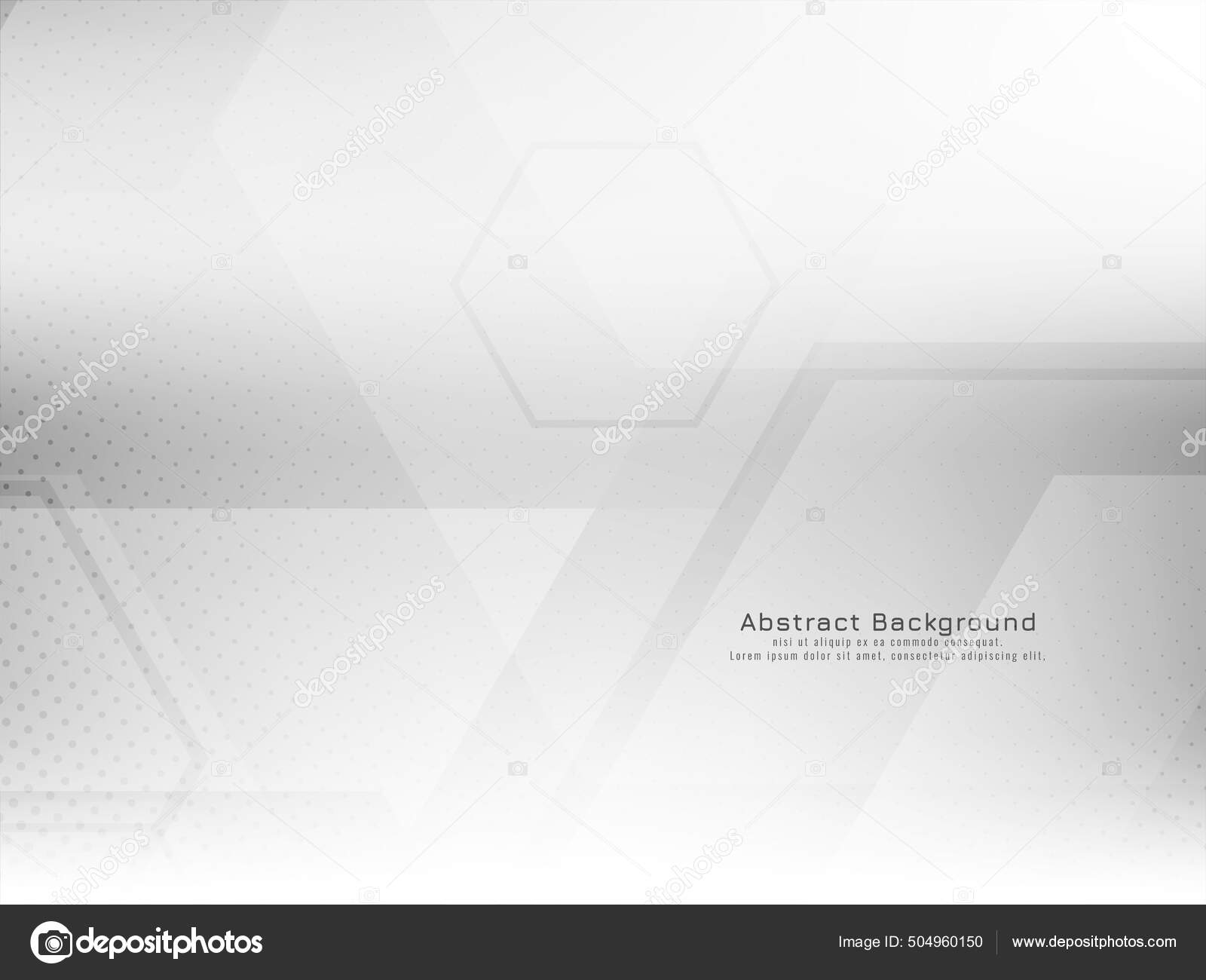 Abstract Techno Geometric Hexagon Style White Background Vector Stock ...