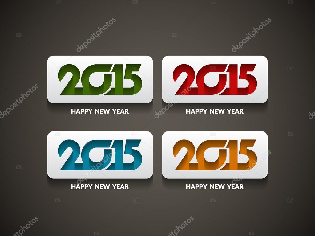Colorful background design for happy new year 2015. Stock Vector Image ...