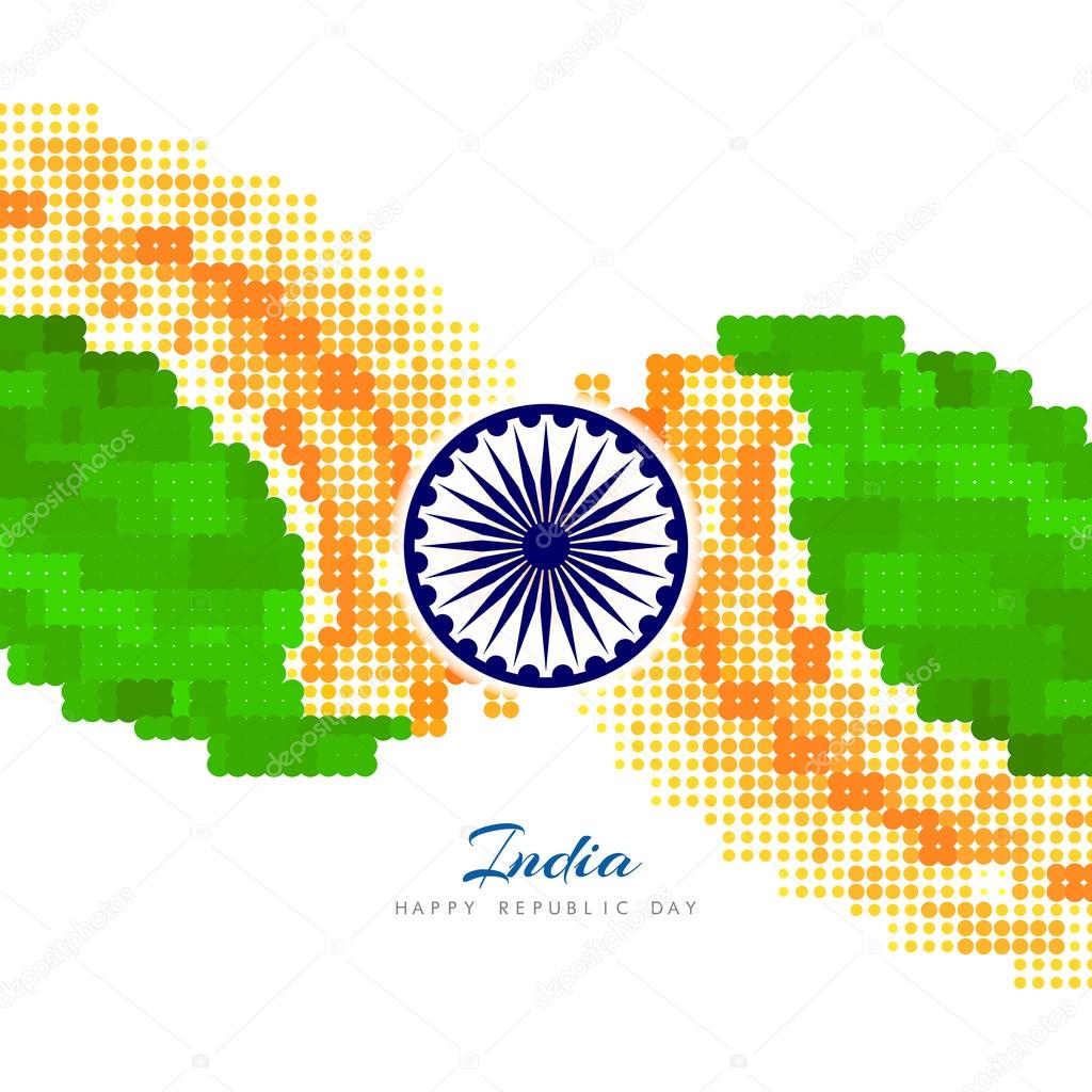 Patrón de medio tono tricolor diseño de la bandera india Vector de ...