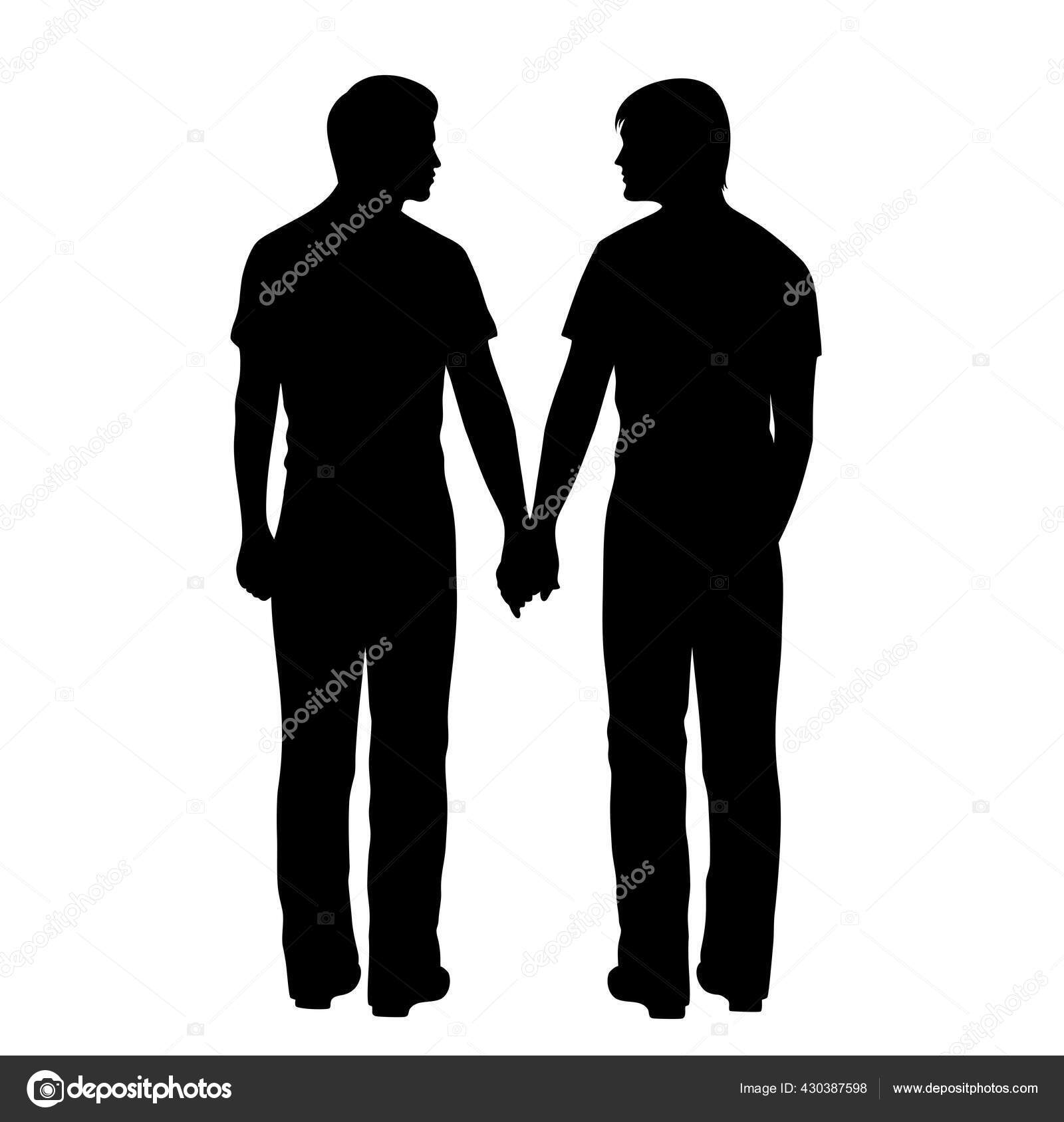 Two Men Holding Hands Clipart
