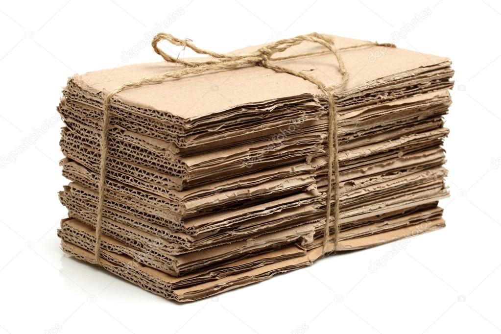 Waste cardboard bundle for recycling — Stock Photo © jianghongyan #56774057