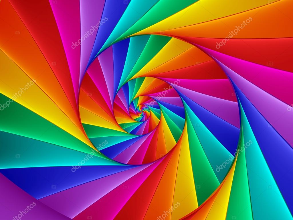 Psychedelic Rainbow Spiral Texture Background Stock Photo by ...