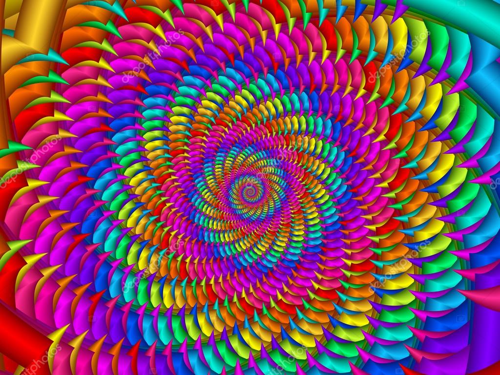 Psychedelic Rainbow Spiral Texture Background — Stock Photo ...