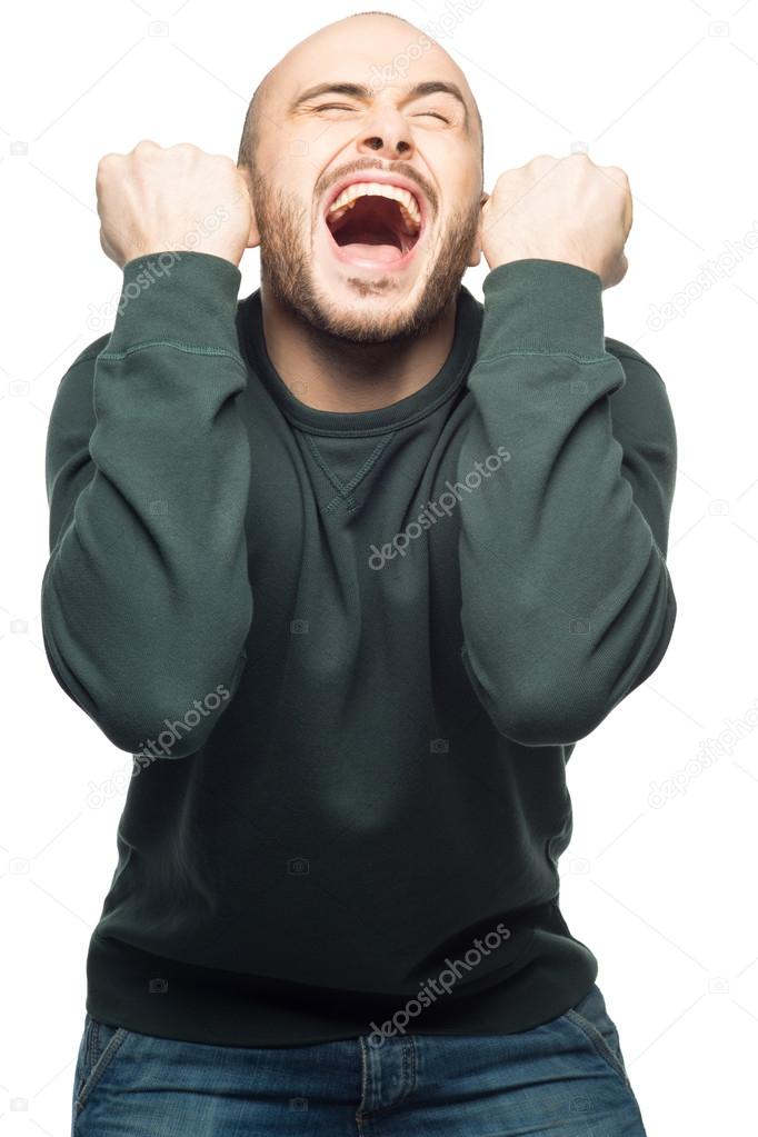 Happy excited man screaming Stock Photo by ©Dragonfly666 74357035