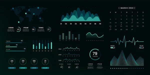 Infographic dashboard ui interface template. Modern admin panel data ...