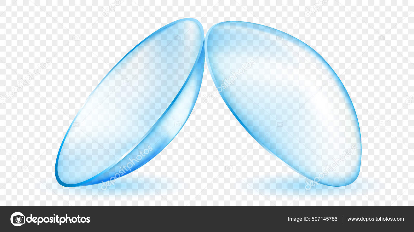 Realistic Translucent Contact Lenses Light Blue Color Isolated ...