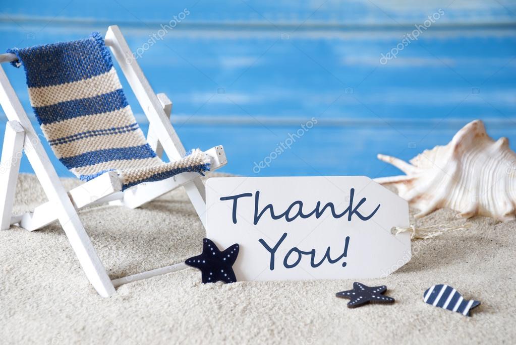 Summer Label With Deck Chair, Thank You Stock Photo by ©Nelosa 106766512