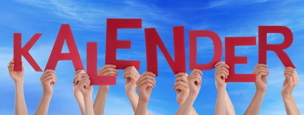 Folk holder lige dansk Tak betyde tak Sky — Stockfoto © Nelosa #72516833