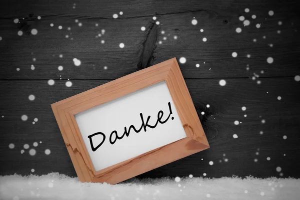 Picture Frame, Danke Means Thank You, Snow, Snowflakes - Stock Image ...