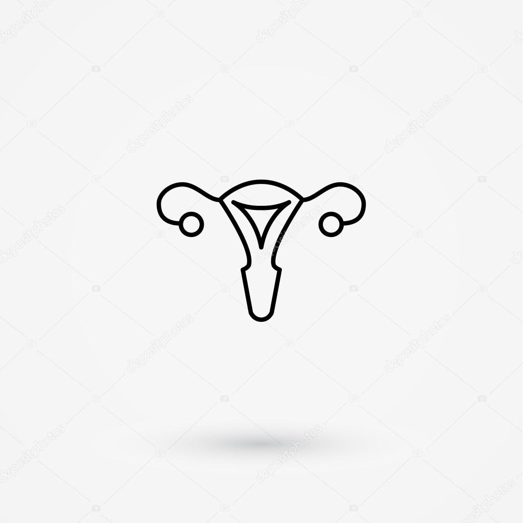Vector uterus outline icon Stock Vector by ©YasnaTenDP 115432334