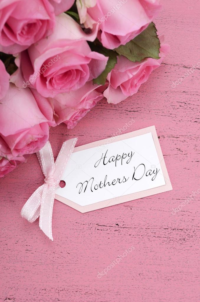 Happy Mothers Day Pink Roses Hearts Decorative Vector Image 47 Off