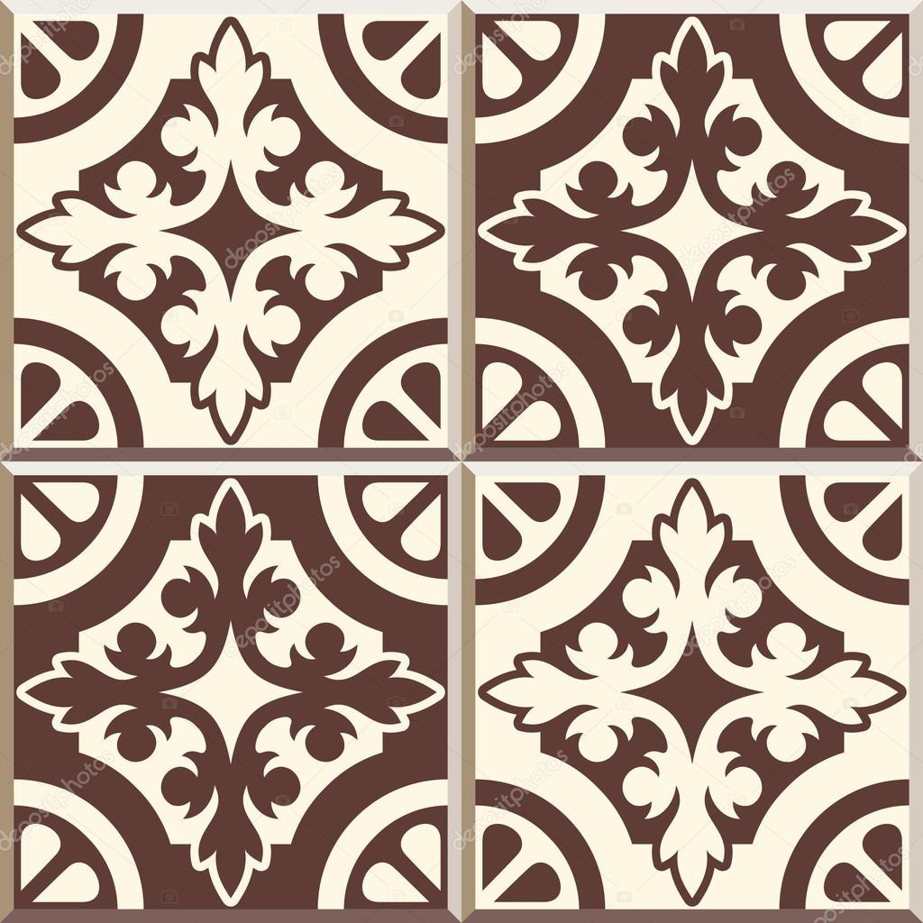 Retro Floor Tiles patern, set of four patterns Stock Vector Image by ...