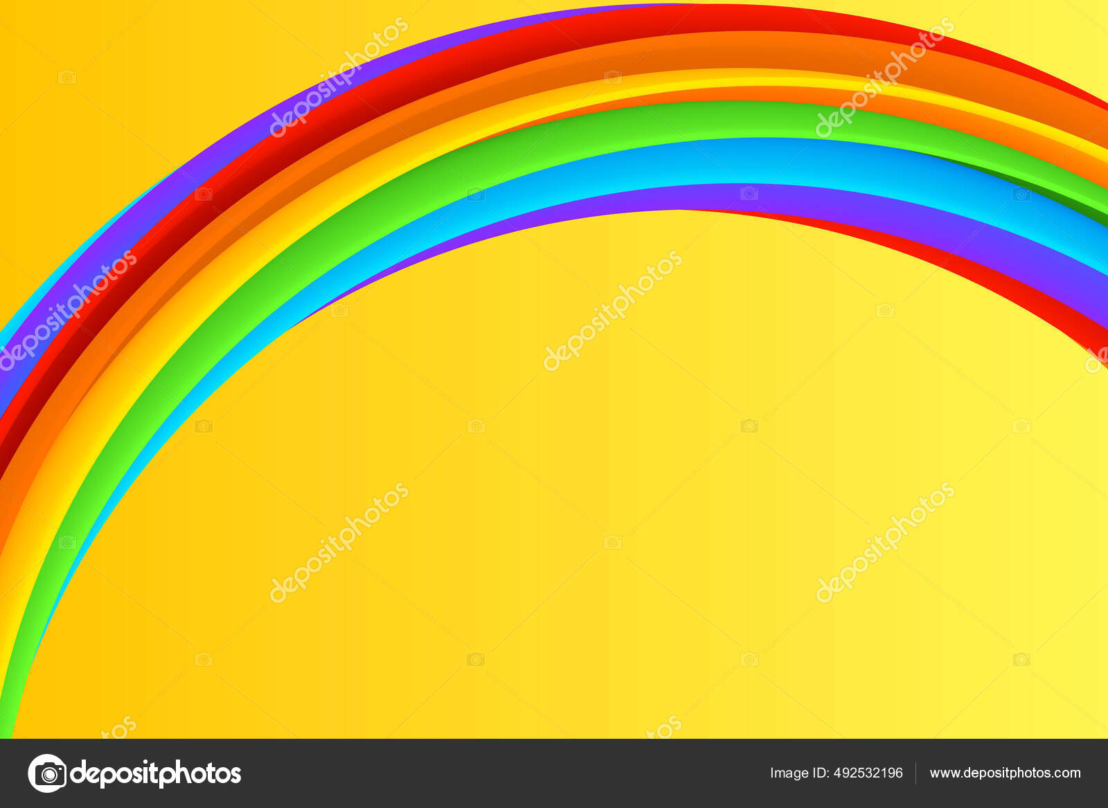 Bright Rainbow Background Summer Poster Template Colorful Joyful Summer ...