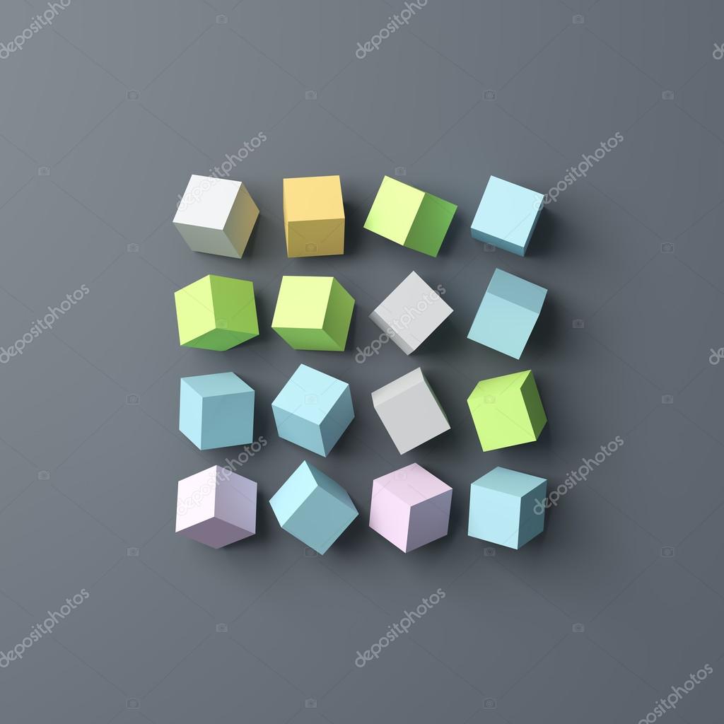 Polygon cube background. Flat lay, top view. 3D image — Stock Photo ...