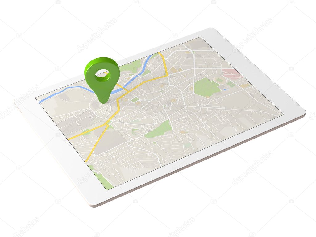 Tablet to display the map Stock Illustration by ©style67 #98831294