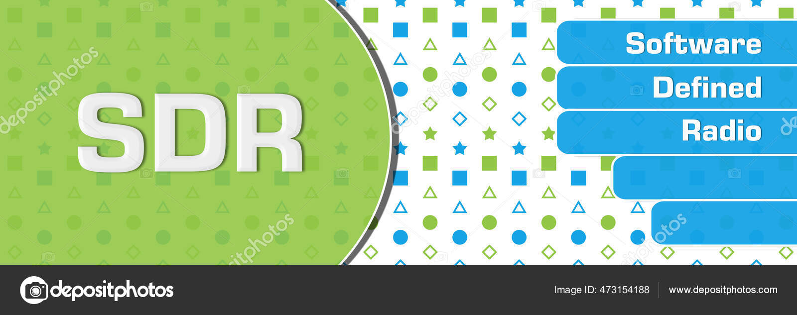 Sdr Software Defined Radio Text Written Green Blue Background Stock ...