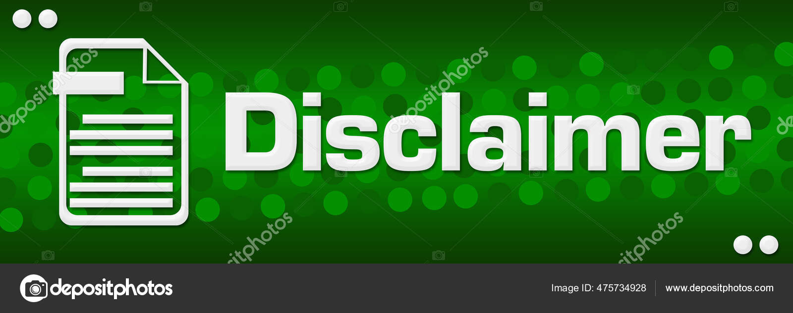 Disclaimer Text Written Green Background Stock Photo by ©ileezhun 475734928