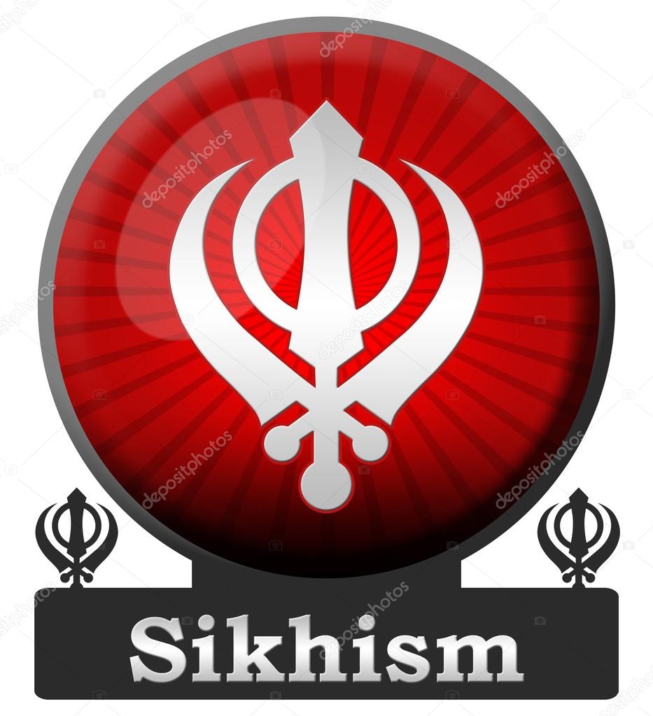 Sikh Symbol Red Burst Circle Stock Photo by ©ileezhun 87017458