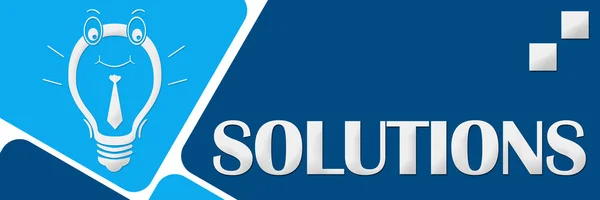 Solutions Banner Bulb Blue — Stock Photo © ileezhun #30298143