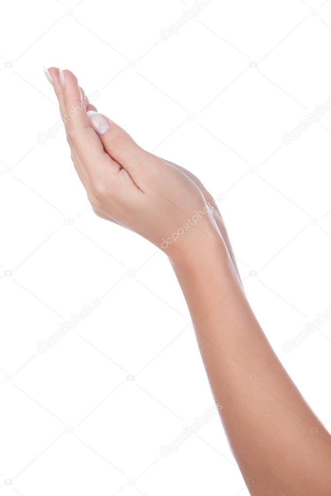 Beautiful open woman hands — Stock Photo © Brumermane #71265741