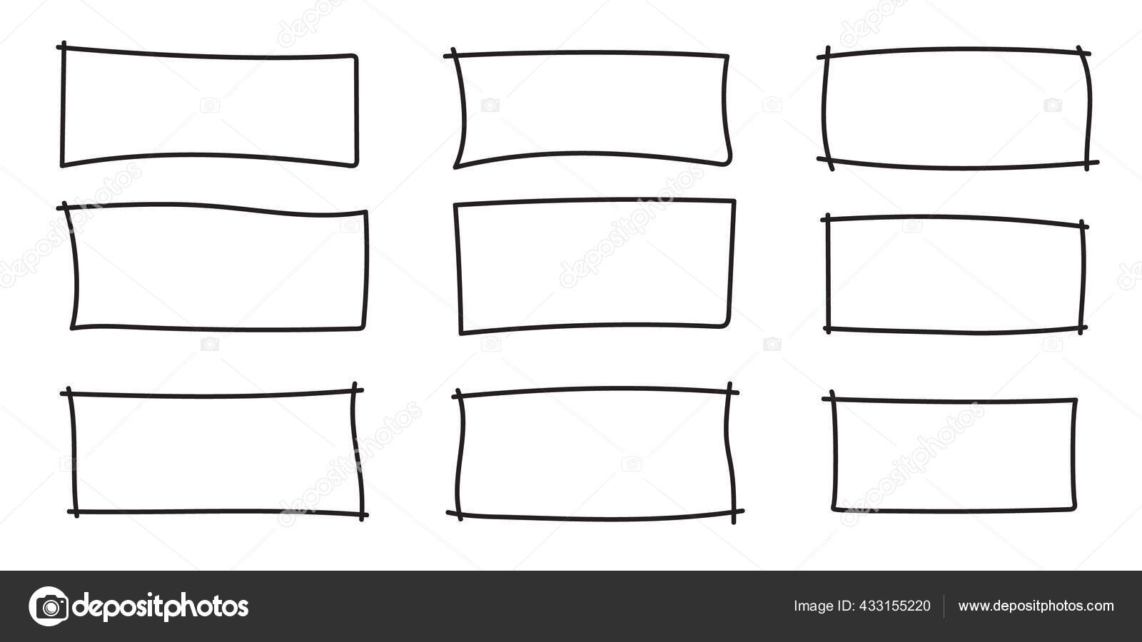 Hand Drawn Doodle Rectangle Frames Text Box Frames Stock Vector by ...