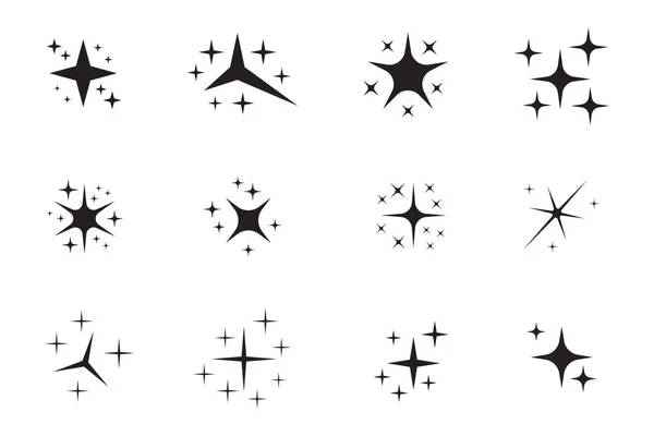 Ikon Bintang Berkilau Bersinar Meledak Bintang Simbol Vektor Diisolasi ...