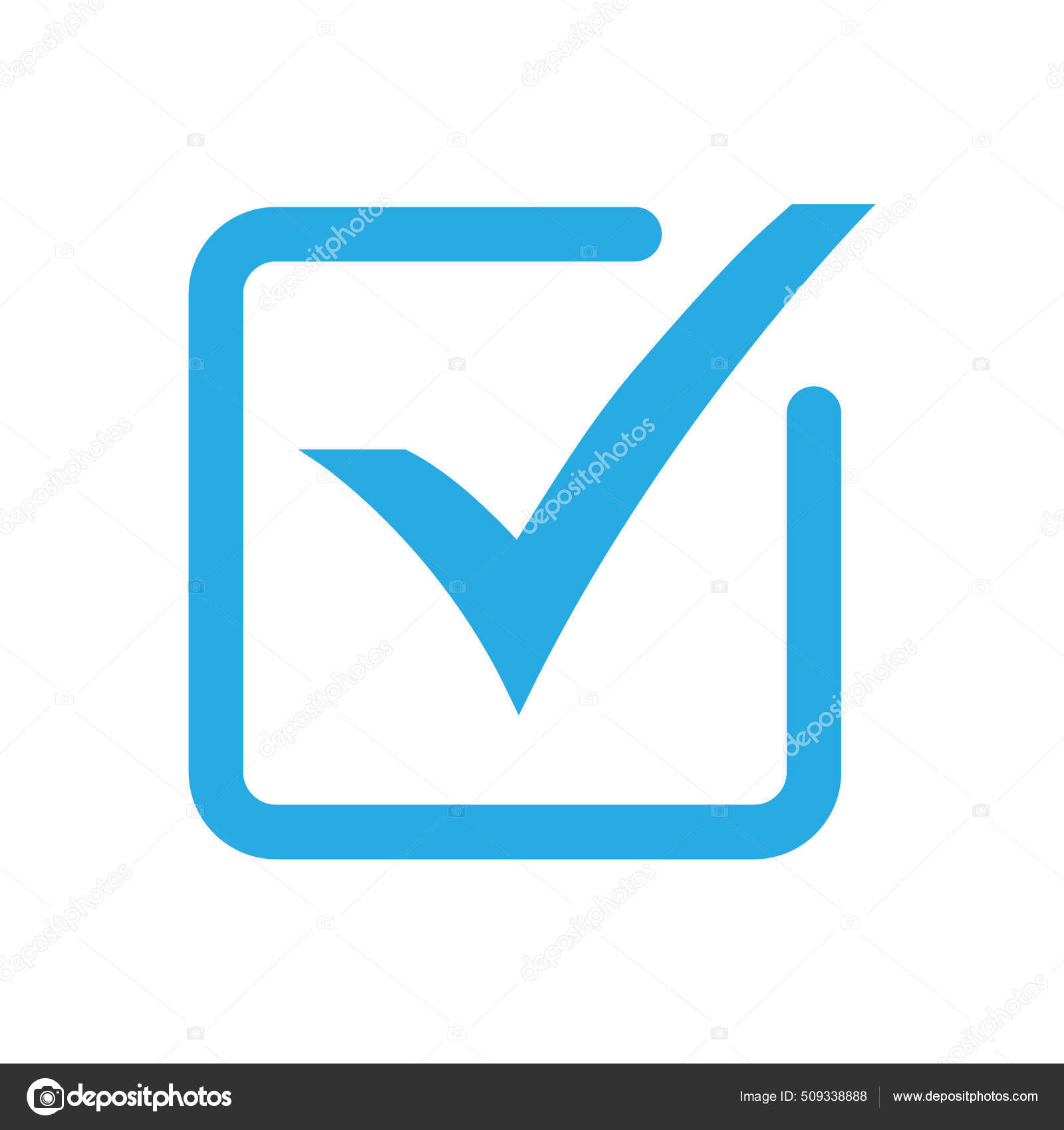 Simbol Vektor Ikon Centang Biru Tanda Centang Diisolasi Pada Latar ...