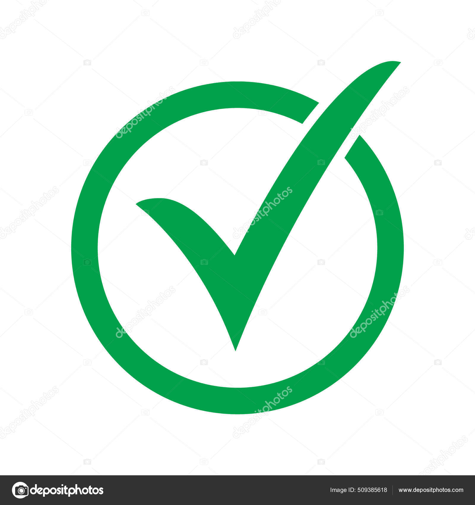 Green Tick Icon Vector Symbol Checkmark Isolated White Background Stock ...