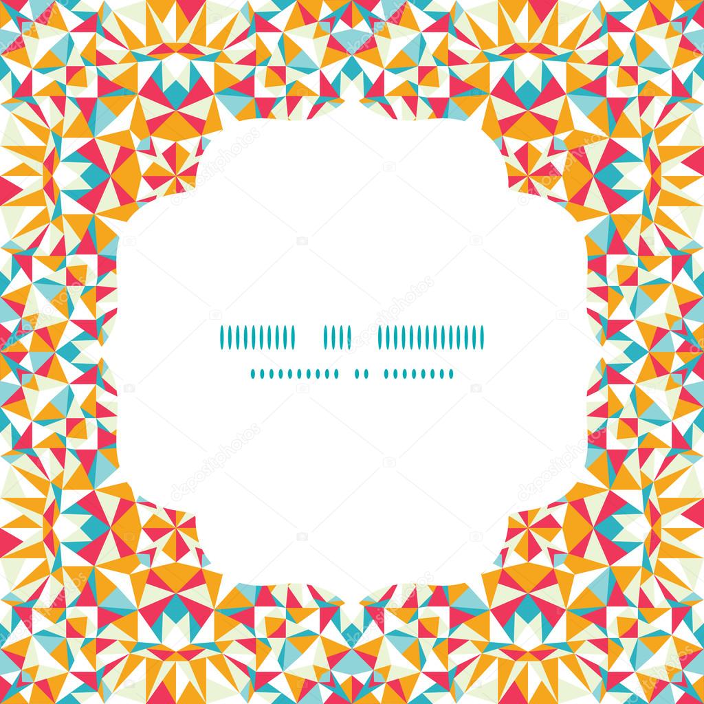 Vector colorful triangle texture circle frame seamless pattern ...