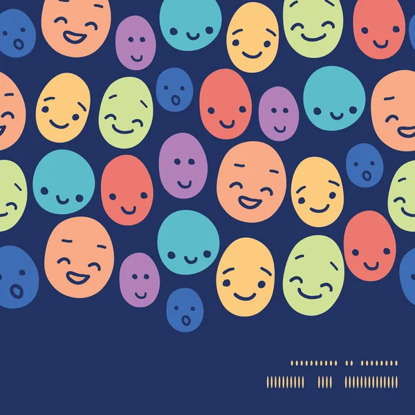 Vector funny faces horizontal banners set pattern background Stock ...