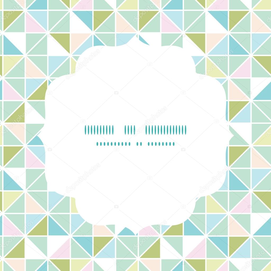 Vector colorful pastel triangle texture circle frame seamless pattern ...