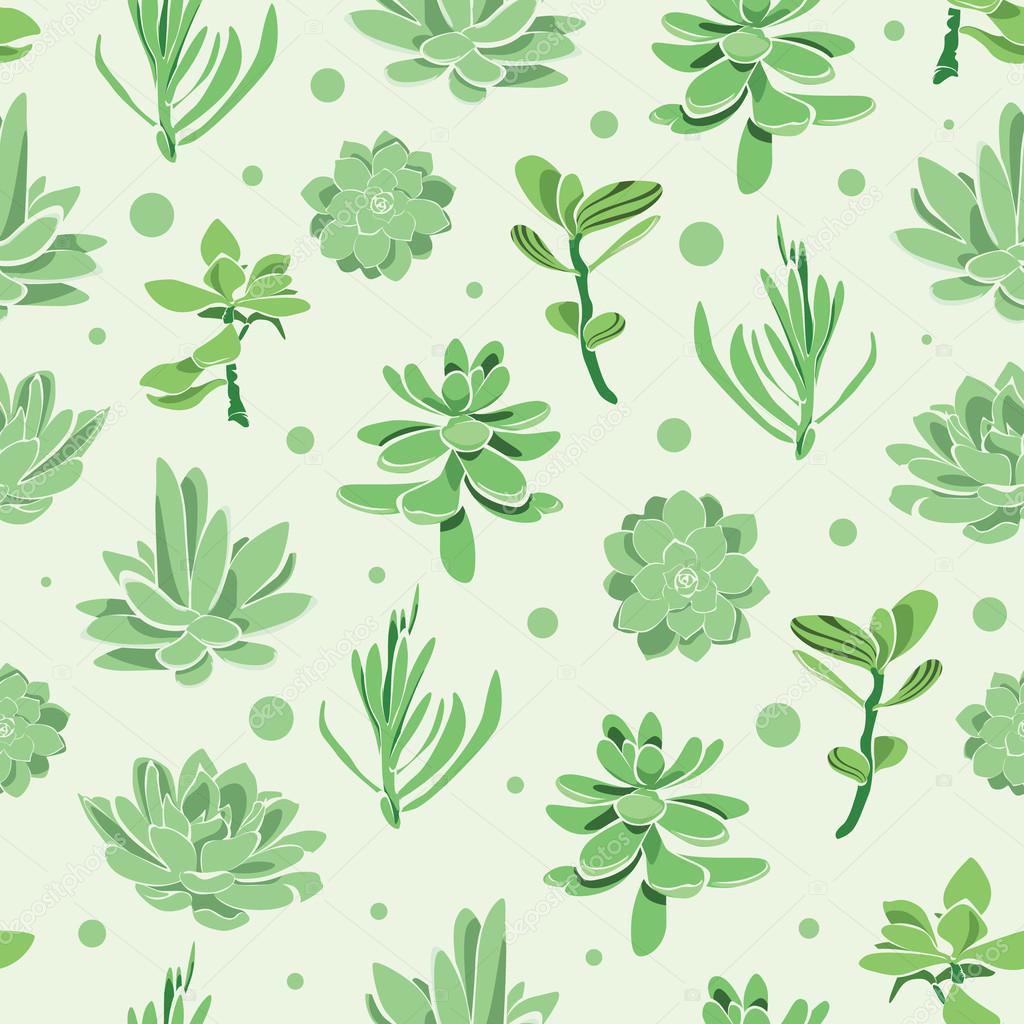 Vector succulent garden seamless pattern background — Stock Vector ...
