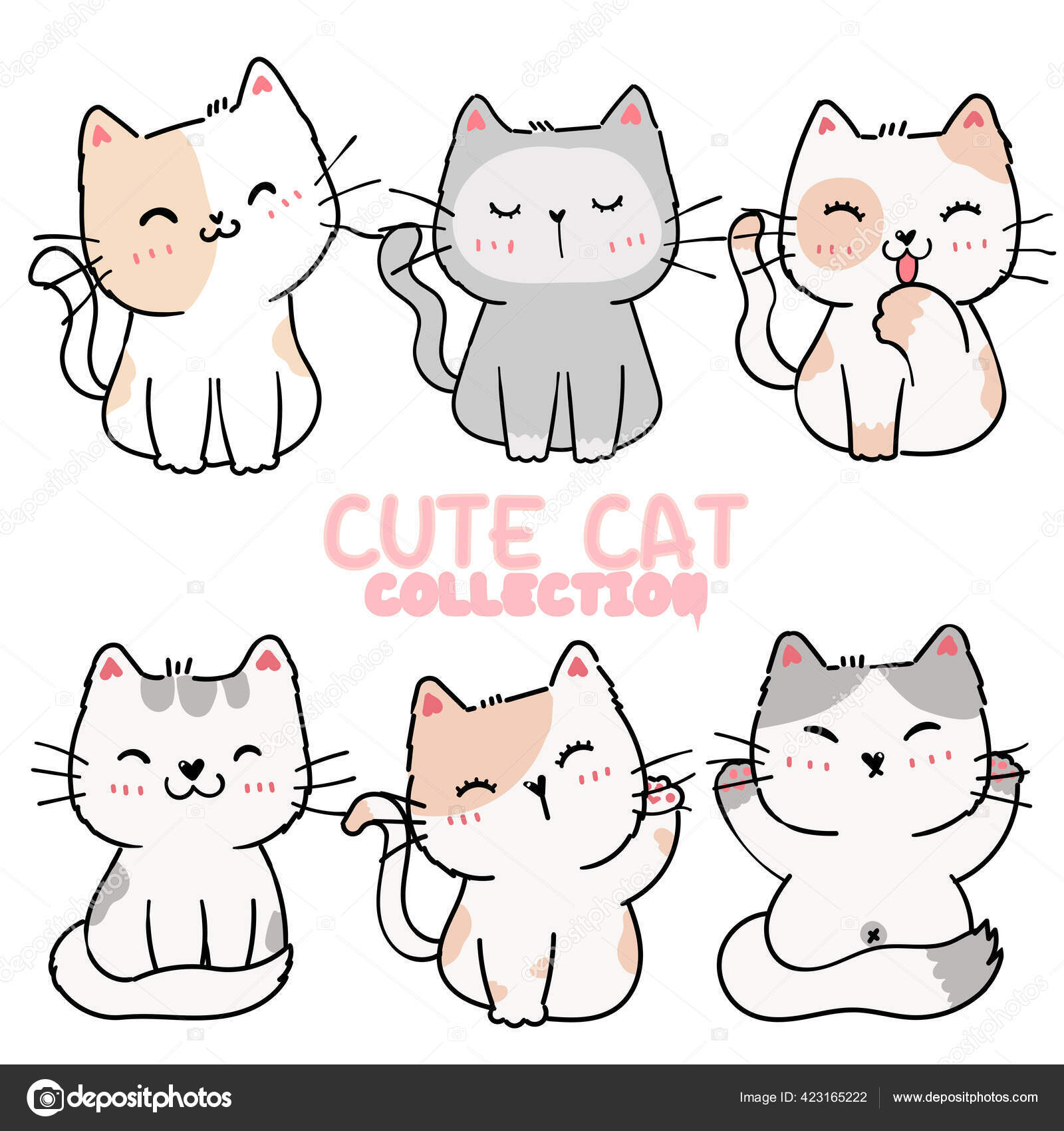 Cute Cartoon Baby Kittens