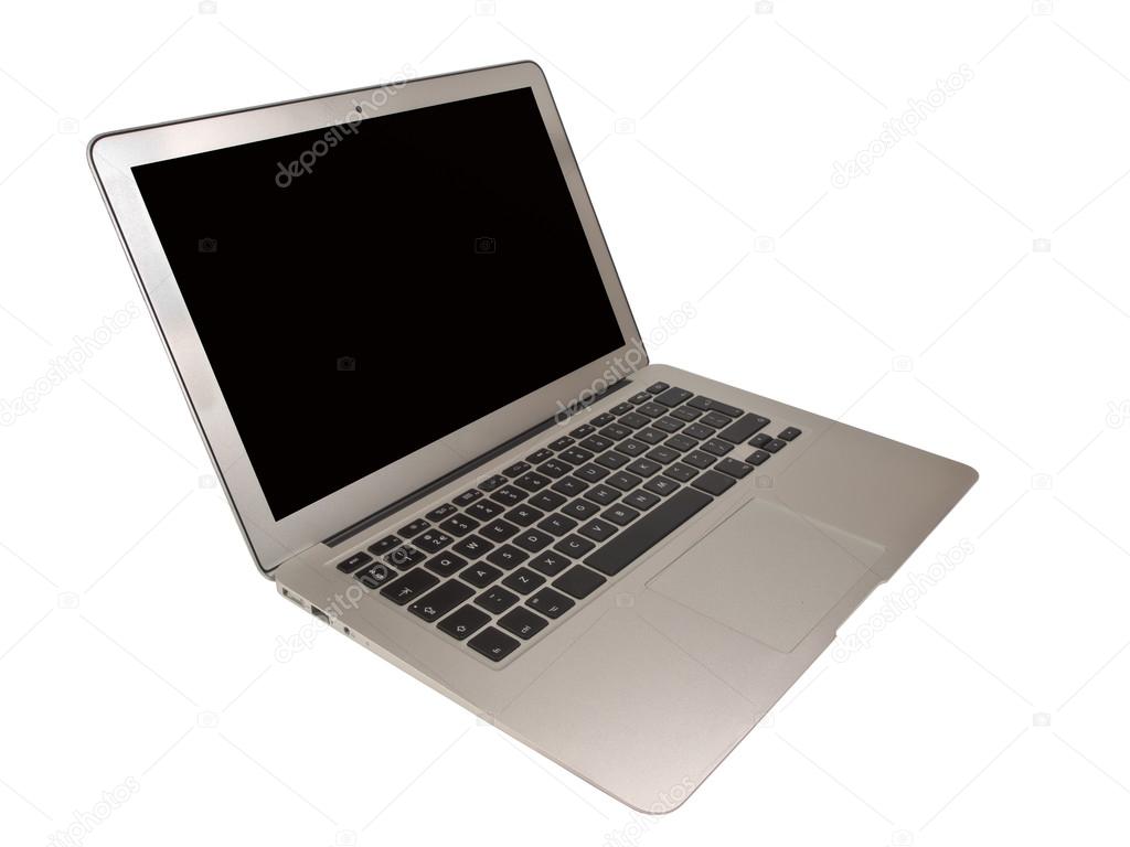 Modern Slim Laptop cut out on White Background — Stock Photo ...