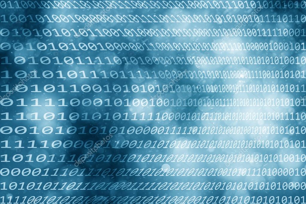 Binary numbers code on abstract blue bokeh blurred background Stock Photo by ©robsonphoto 95773960