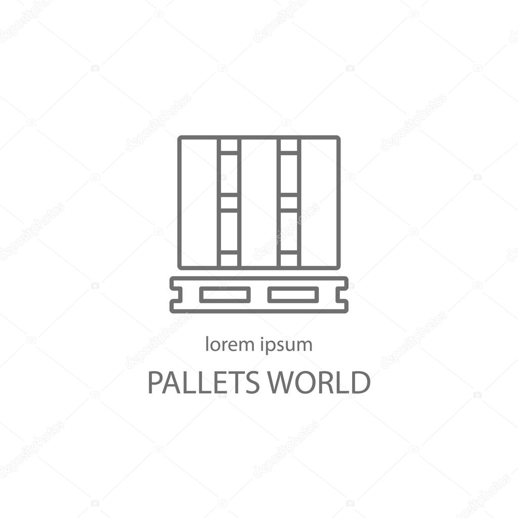 Logotipo de vetor de linha fina de paletes . imagem vetorial de ...