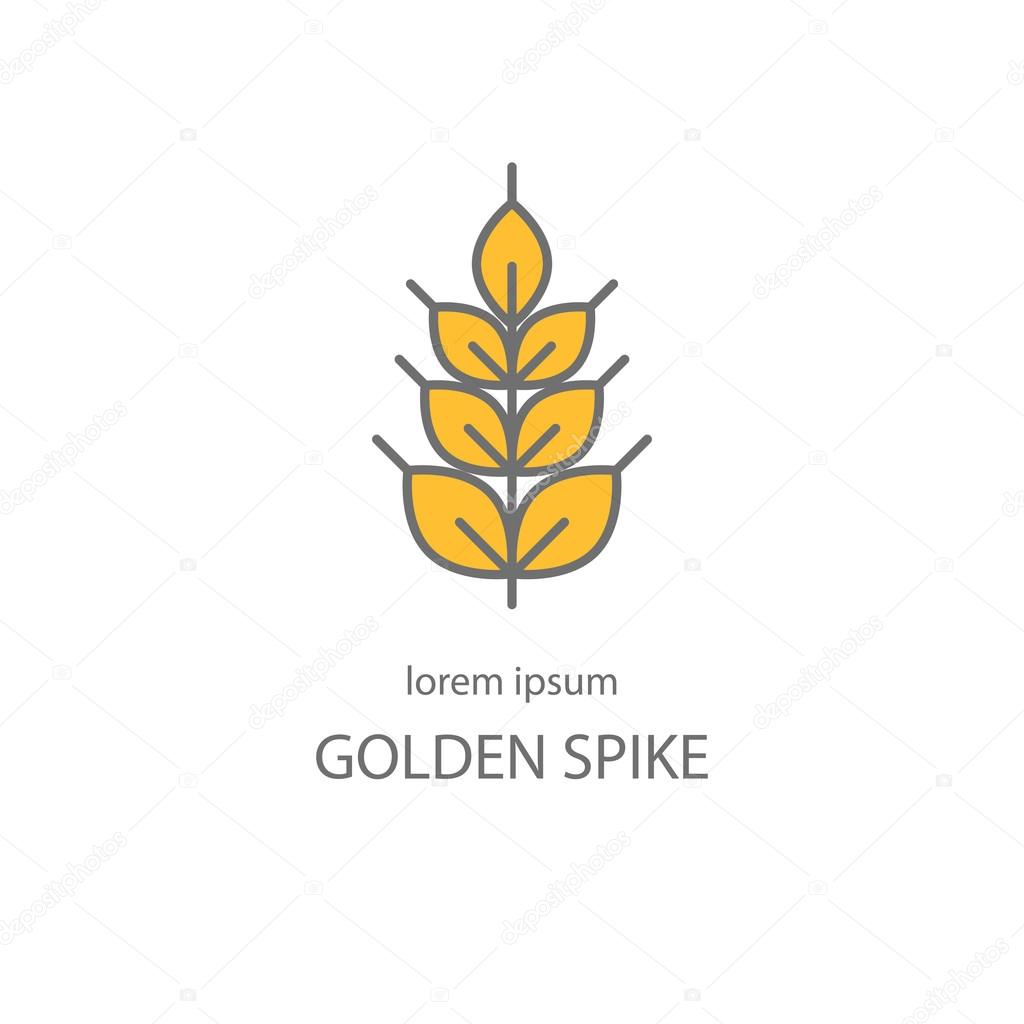 Spike logos | Line style logo with wheat golden spike. — Stock Vector ...