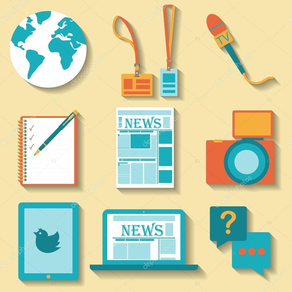 Flat design set of vector journalism icons. Stock Vector Image by ©Ciripasca #52733125