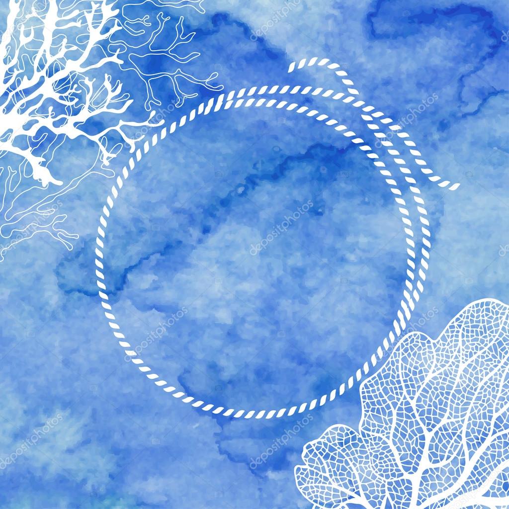 Frame with rope and marine plants Stock Illustration by ©maritime_m ...