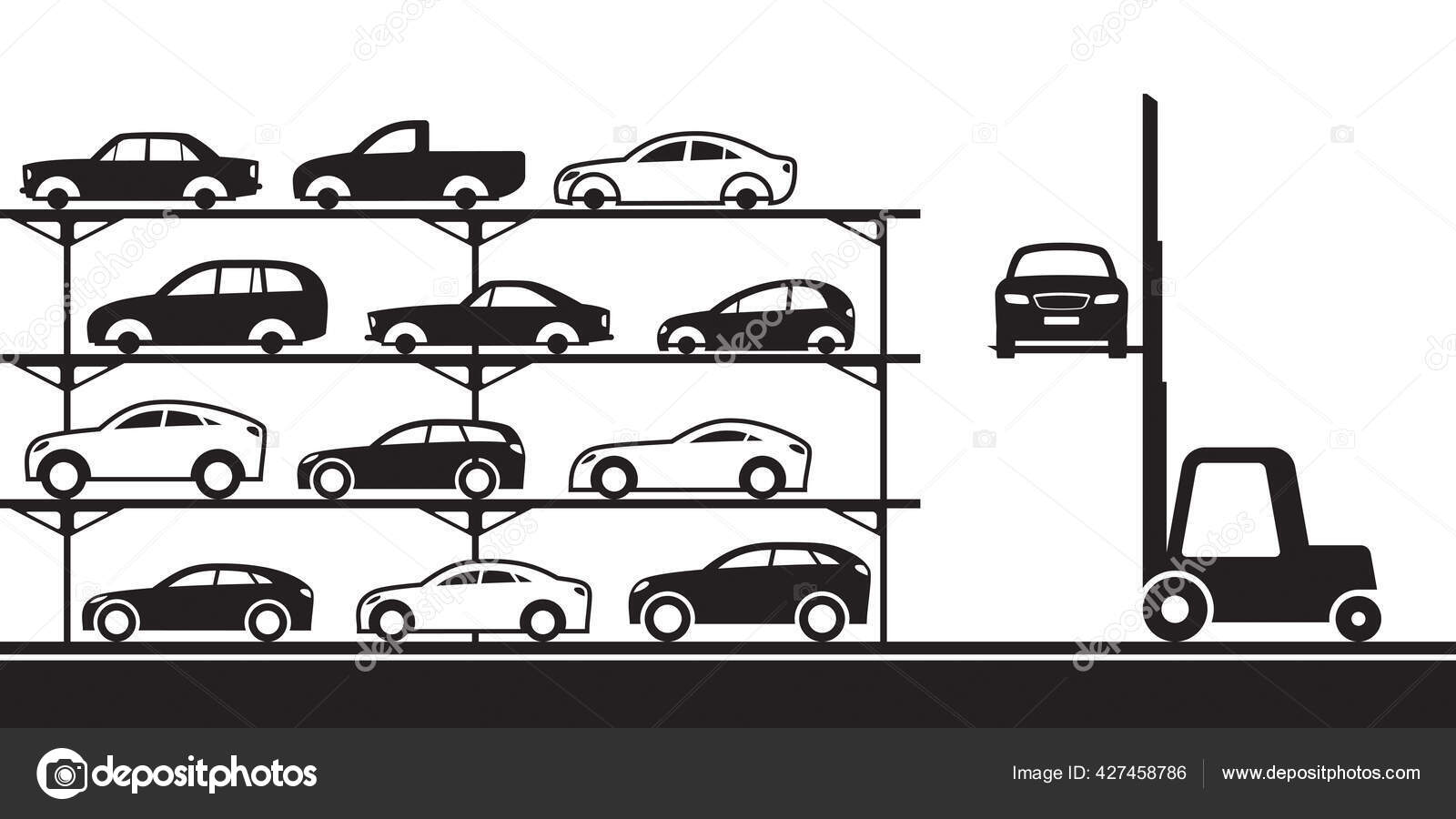 Car Breakers Scrap Yard Vector Illustration Stock Vector Image by ...