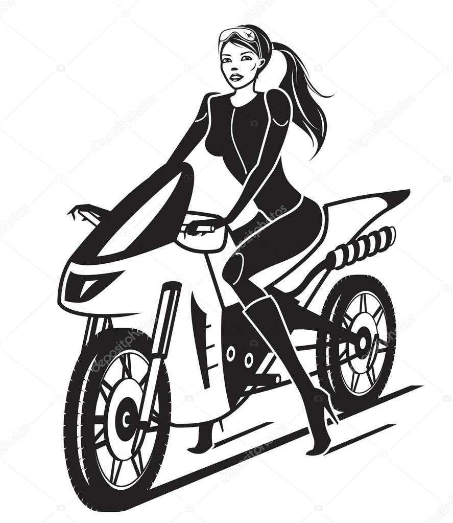 Girl On Motorcycle Art