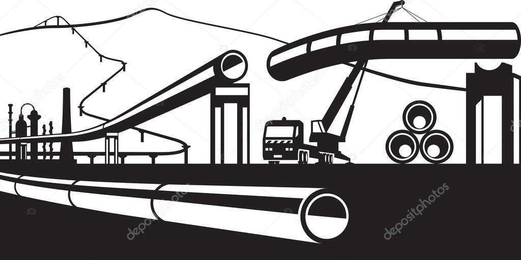 Construction of industrial pipelines Stock Vector by ©angelha 80793282