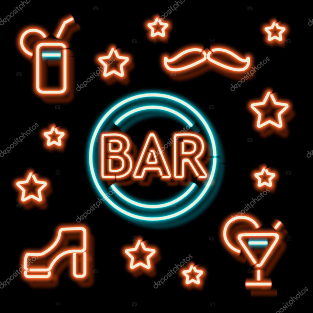 Neon symbol bar Stock Vector by ©Sabelskaya 101700130