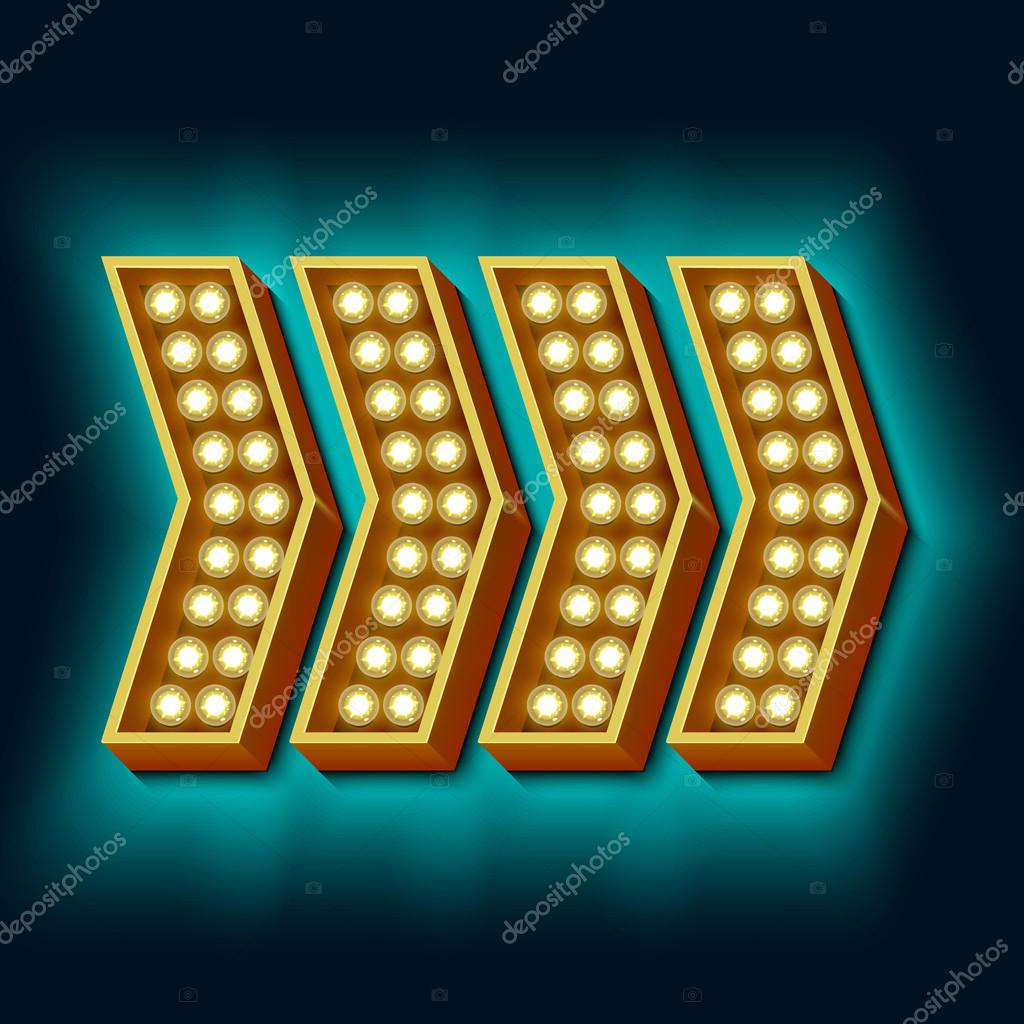 Volume retro arrow with lights Stock Vector Image by ©Sabelskaya #101700328