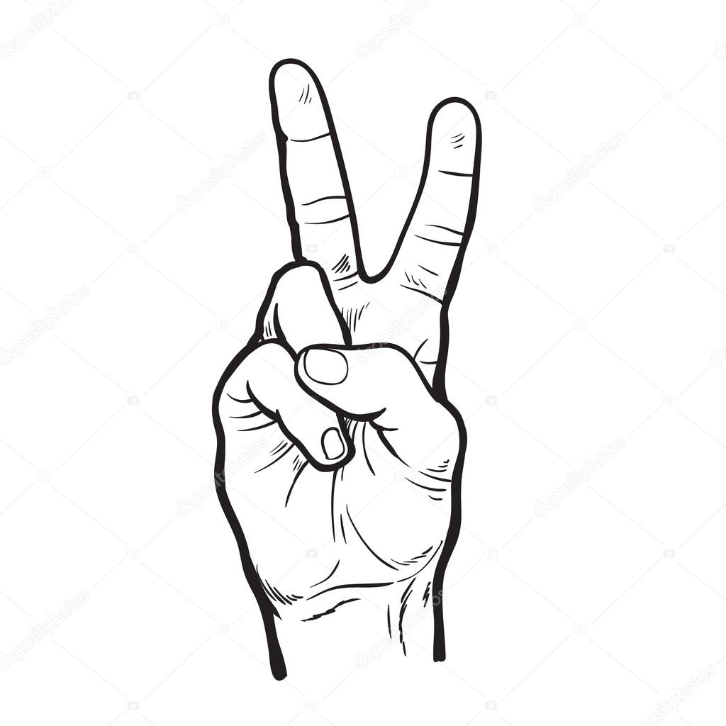 Vector De Contorno De Mano