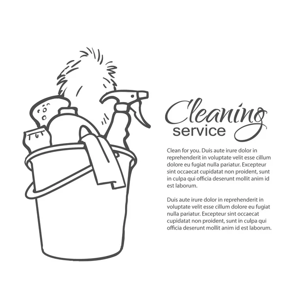 Bucket with cleaning cleaners. Cleaning services. Stock Vector by ...